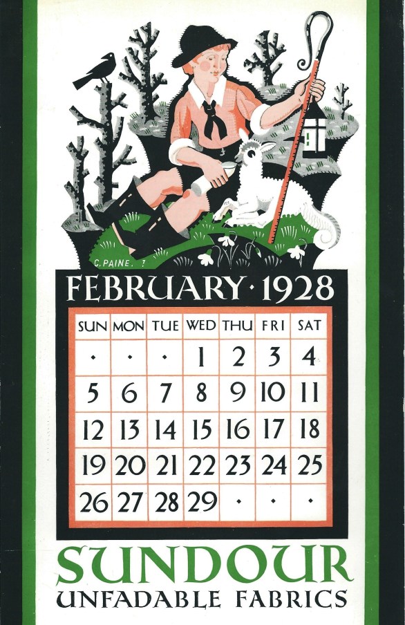 MORTON SUNDOUR 1928 Calendar | Charles Paine A.R.C.A.